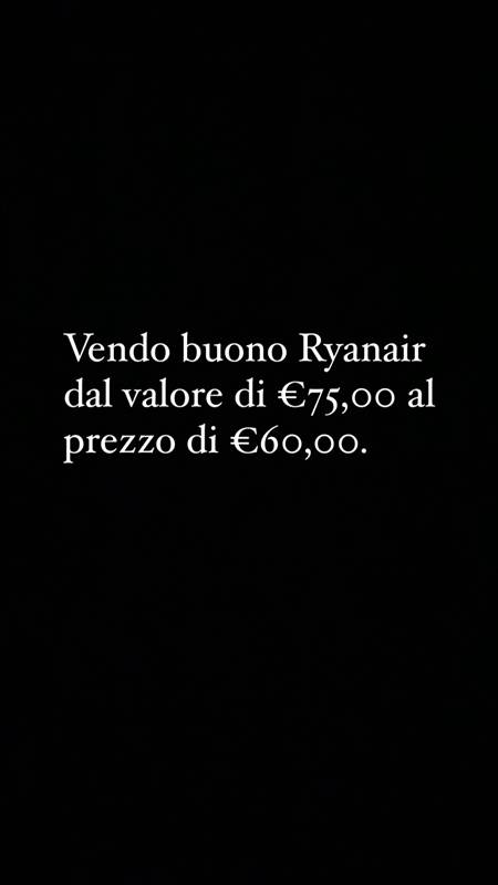 Buono ryan air dal valore di €75,00 - Biglietti aerei a Monza