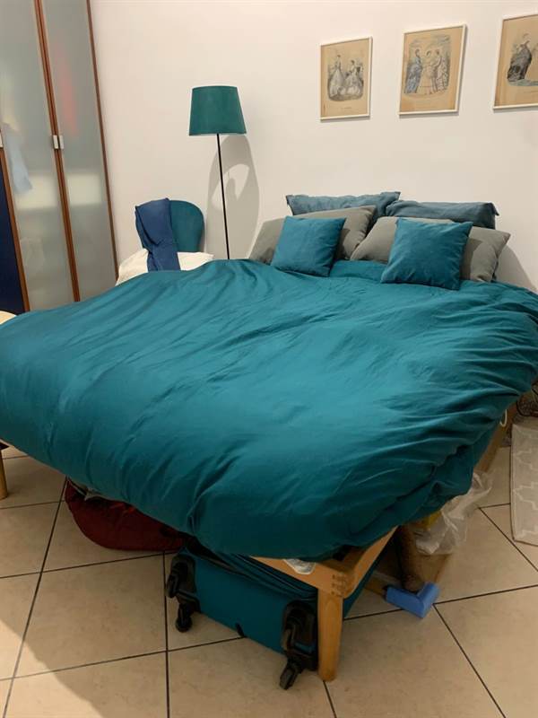 Letto a doghe e materasso Ikea in schiuma, in legno - Torino
